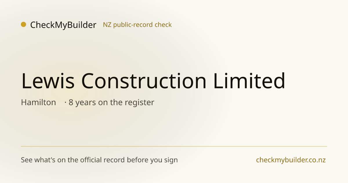 Lewis Construction Limited: Hamilton Company Profile | CheckMyBuilder